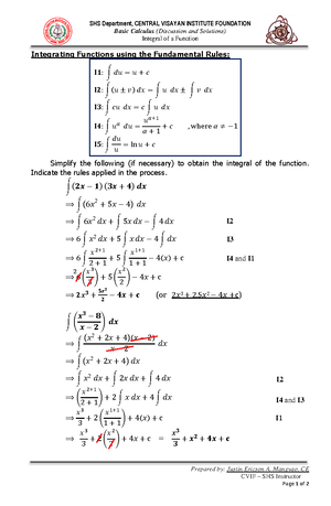 Calculus Sample Problems - Calculus 1 - PangSU - Studocu