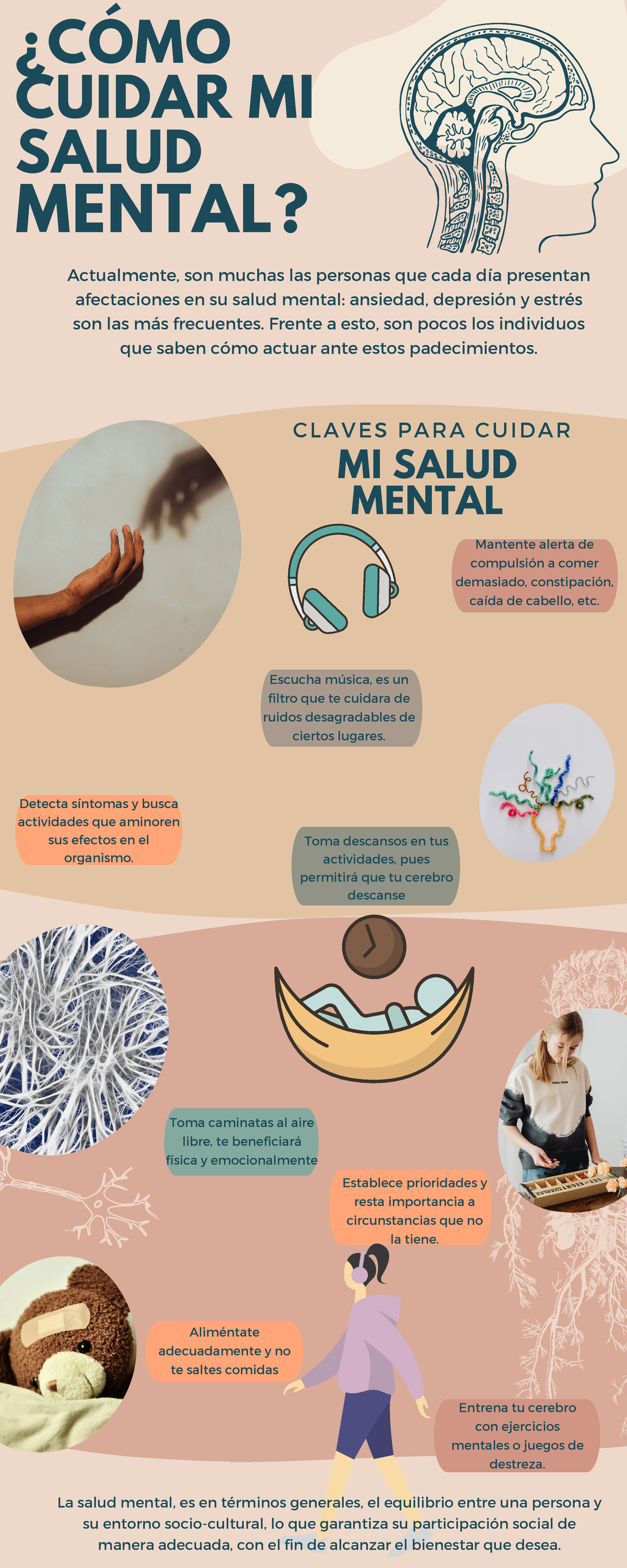 ¿cómo cuidar mi salud mental Infografía - Toma descansos en tus ...