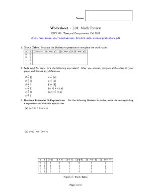 L02-lisp-worksheet - Worksheet - Name: Worksheet– L02: Symbolic ...