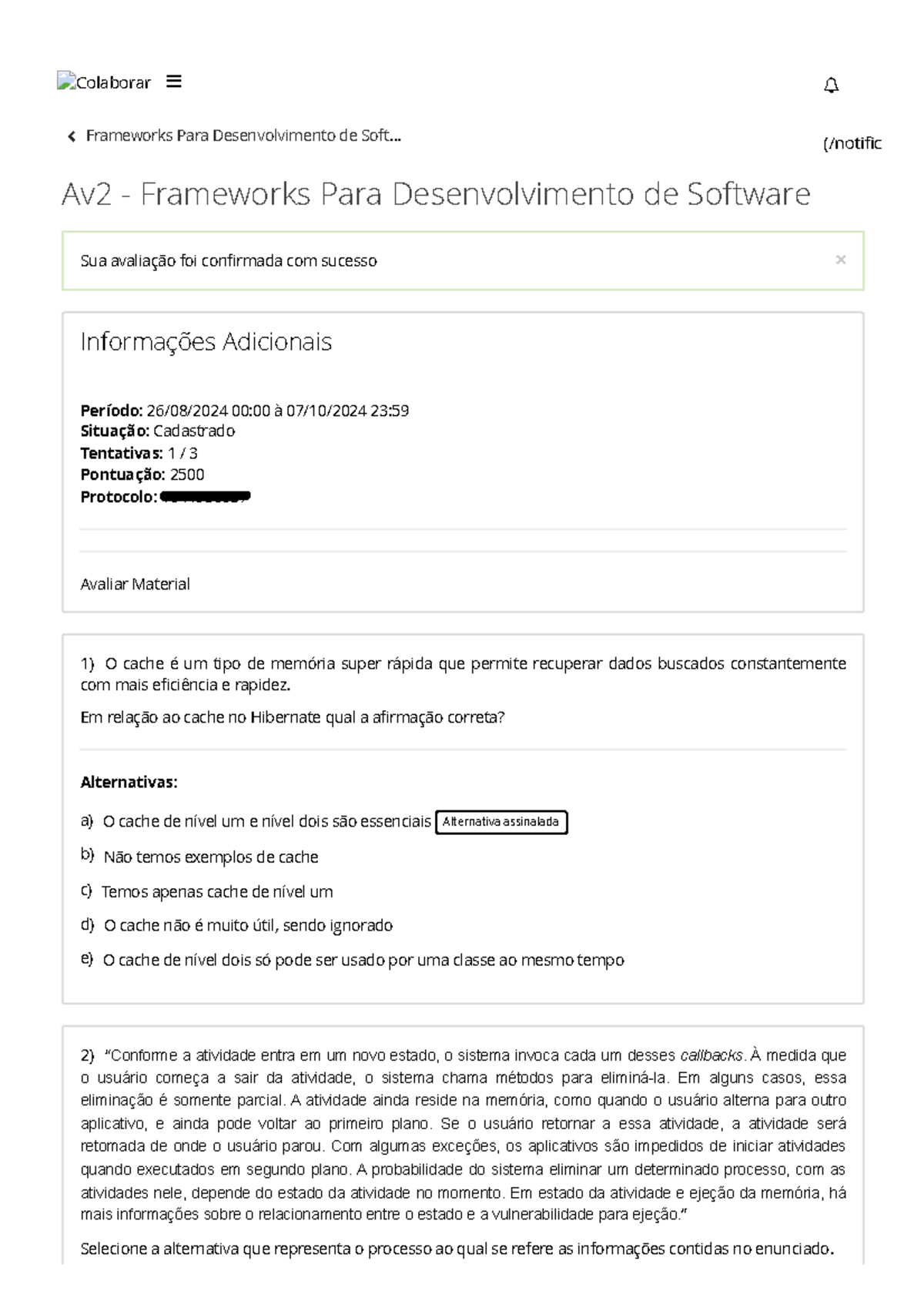 Av2 - Frameworks Para Desenvolvimento de Software - Frameworks Para Desenvolvimento de Soft ...