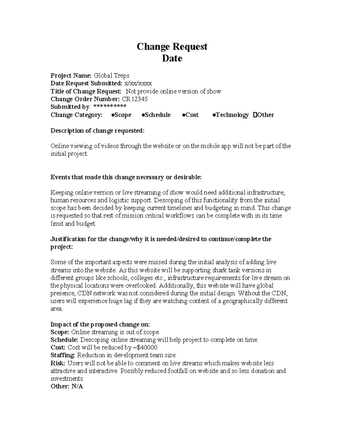 Changerequest - chapter4 task6 - Change Request Date Project Name ...