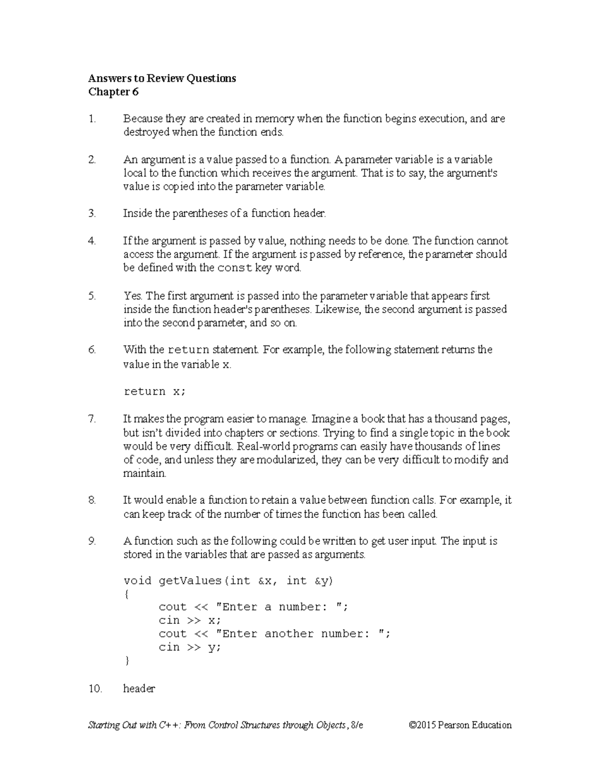 Chapter 06 - Answers to Review Questions - Answers to Review Questions ...
