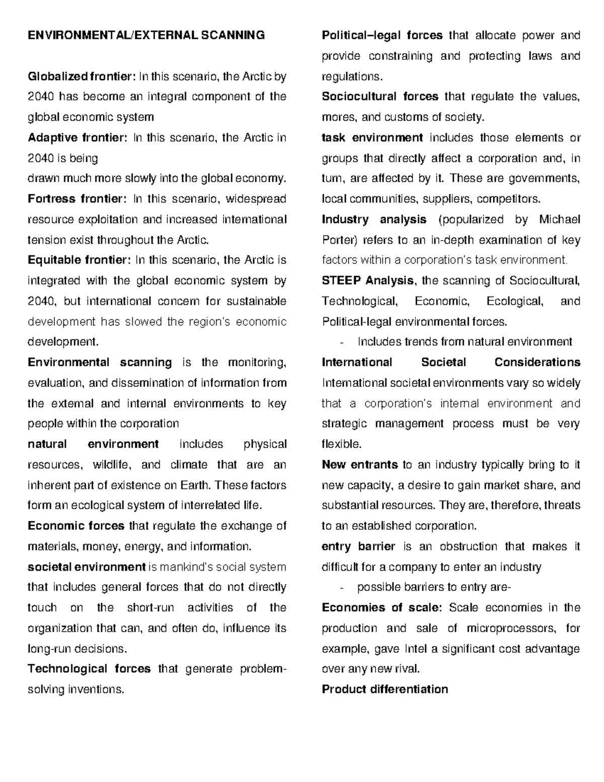 Strategic Management - ENVIRONMENTAL/EXTERNAL SCANNING Globalized ...