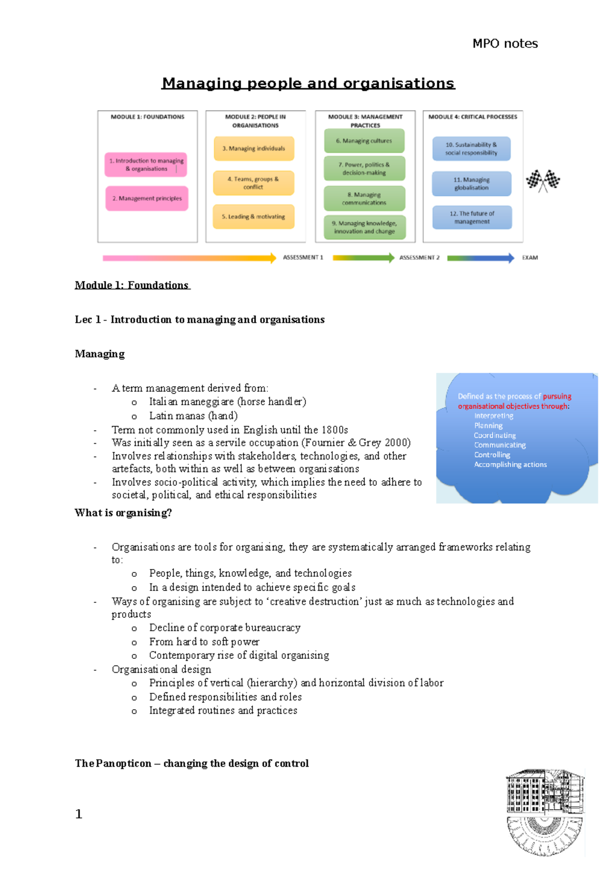 Managing people and organisations Notes - Managing people and ...