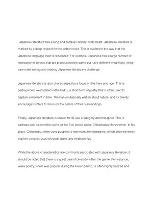 Japanese civilization course outline part 2 - : Japan has a long and ...