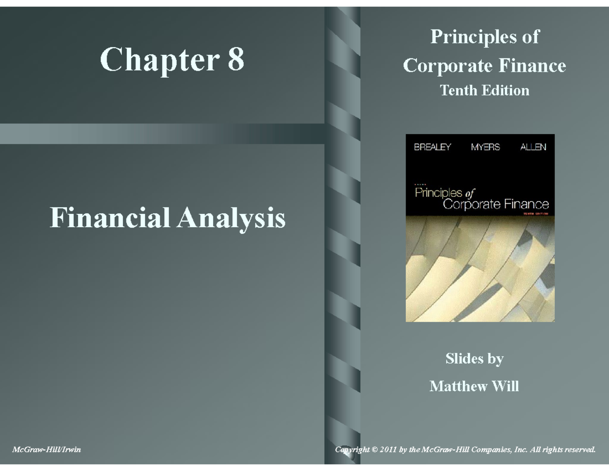 Chap008- Financial Analysis - Chapter 8 Principles of Corporate Finance ...