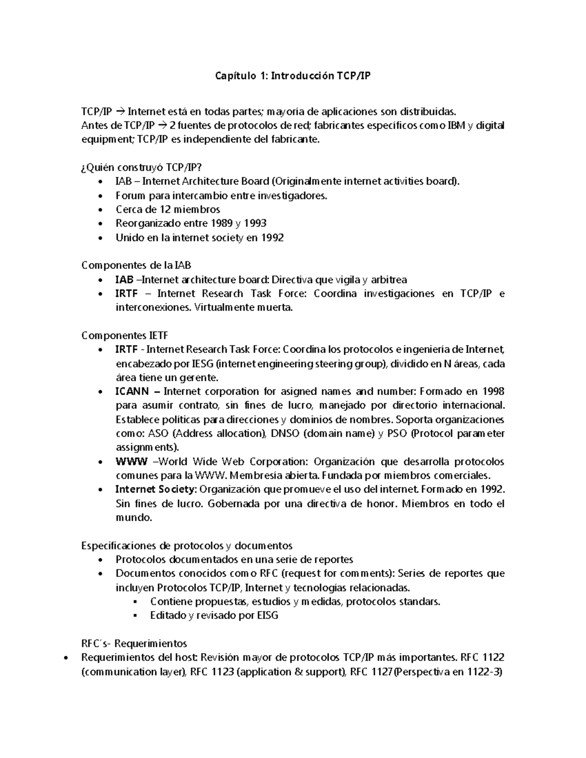 Resumen 1 Introd. TCP IP - Capítulo 1: Introducción TCP/IP TCP/IP ...