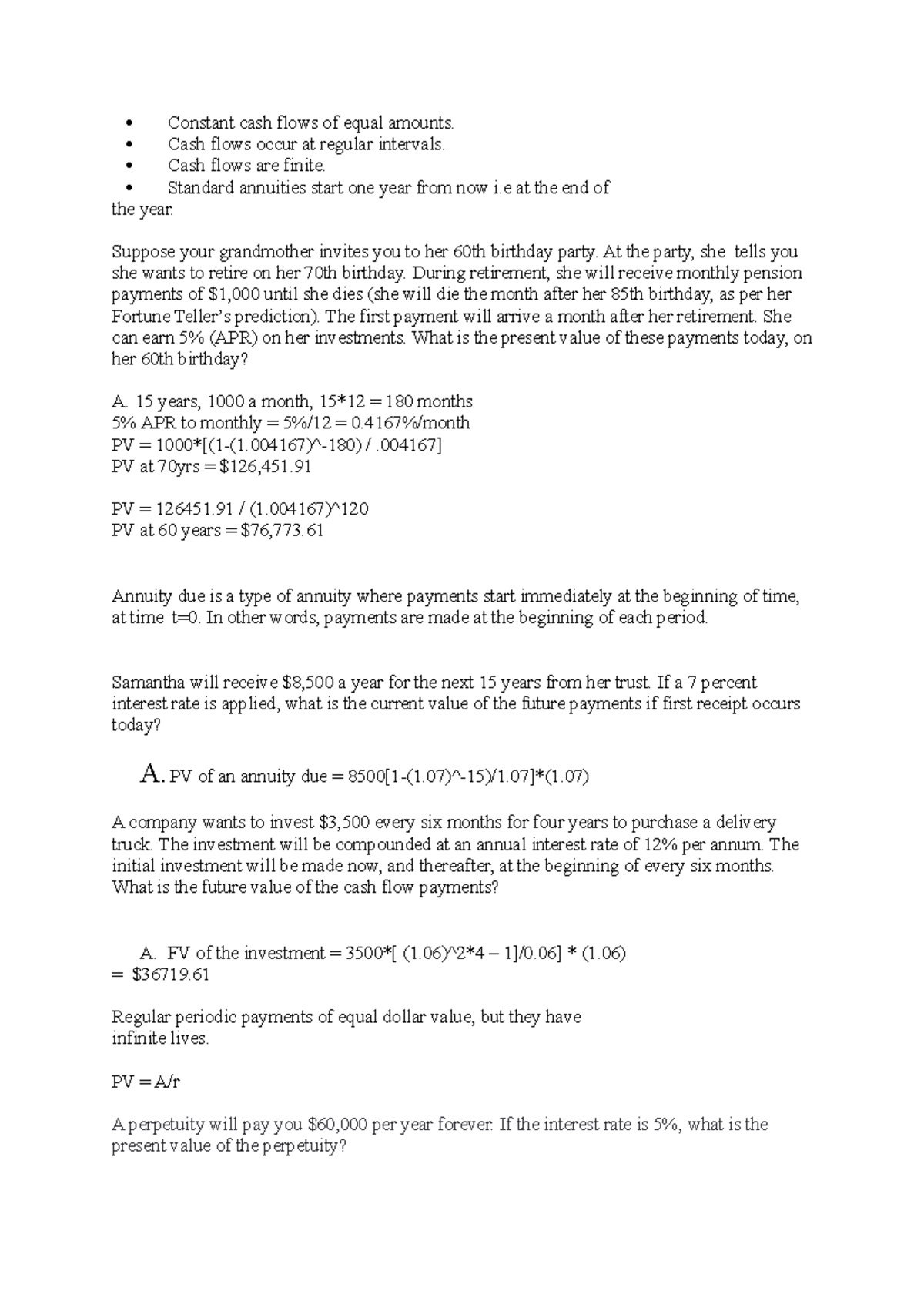 298-1 - Prof Ruth - Constant cash flows of equal amounts. Cash flows ...