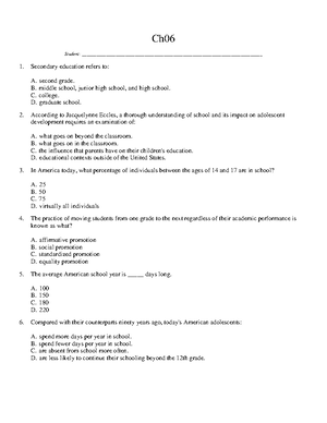 Ch04 - Chapter Quiz Psychology laurence - Ch Student: - Studocu