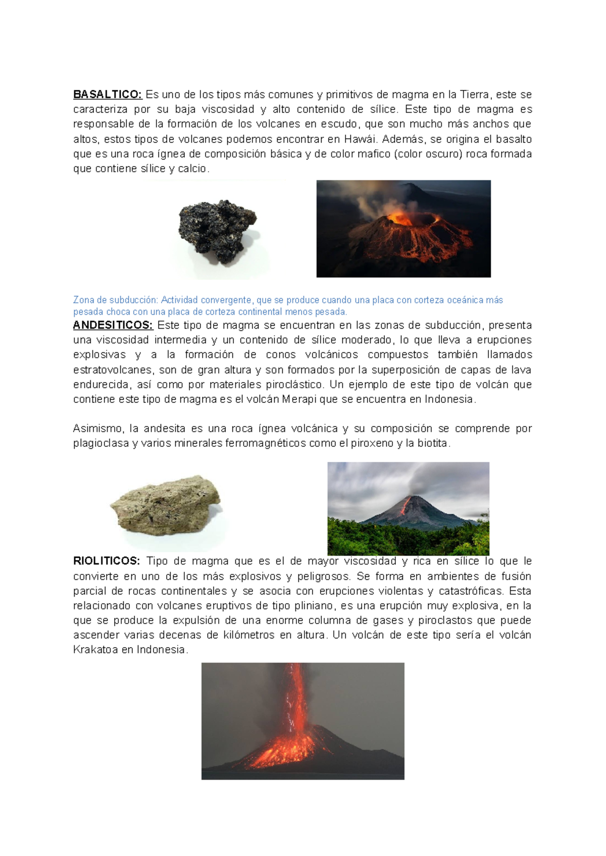Trabajo Geologia - BASALTICO: Es uno de los tipos más comunes y ...