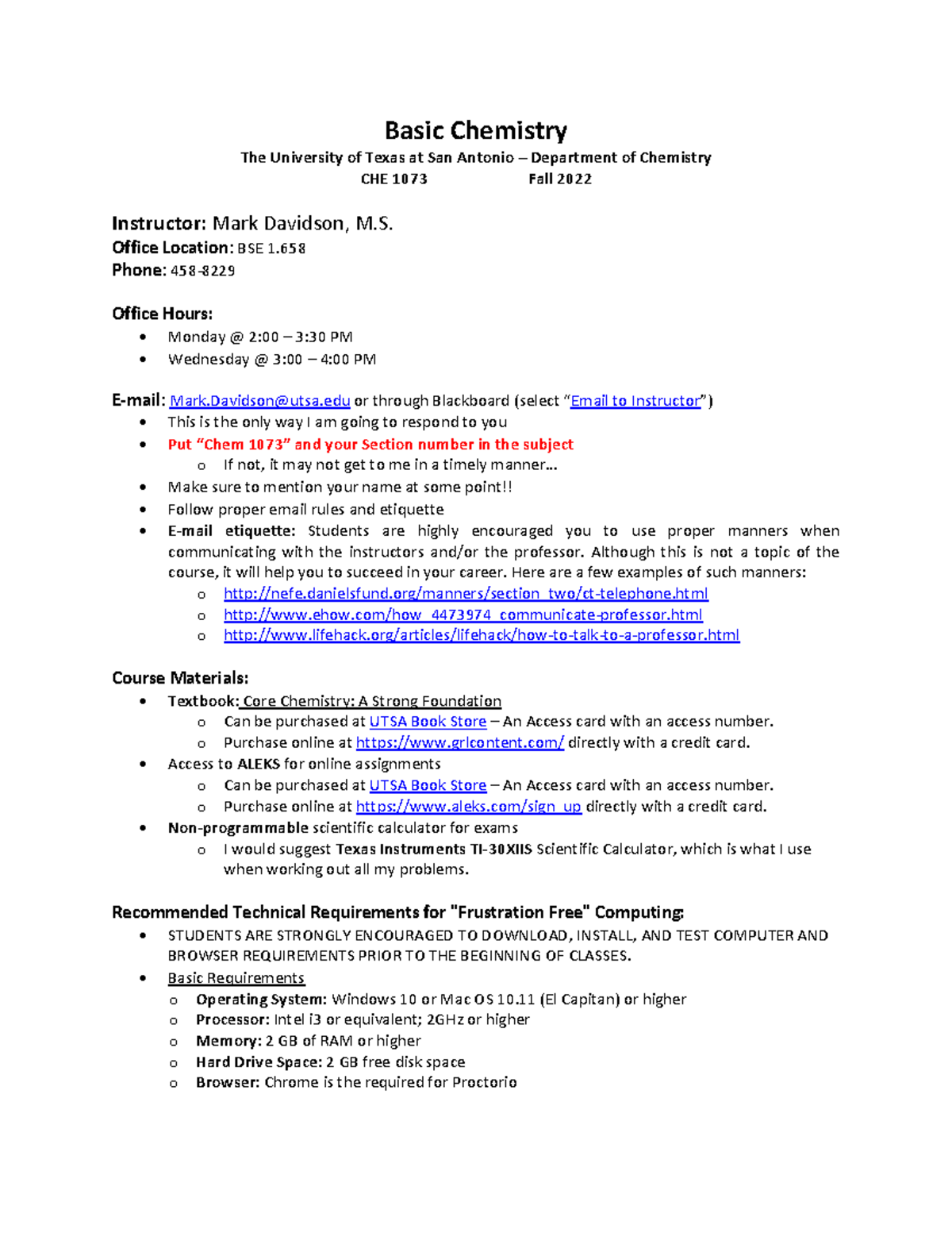 Smb - lecture - Basic Chemistry The University of Texas at San Antonio ...