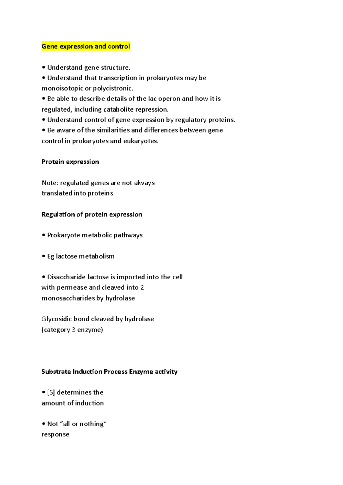Identify The Levels Of Gene Expression Control On The Diagra