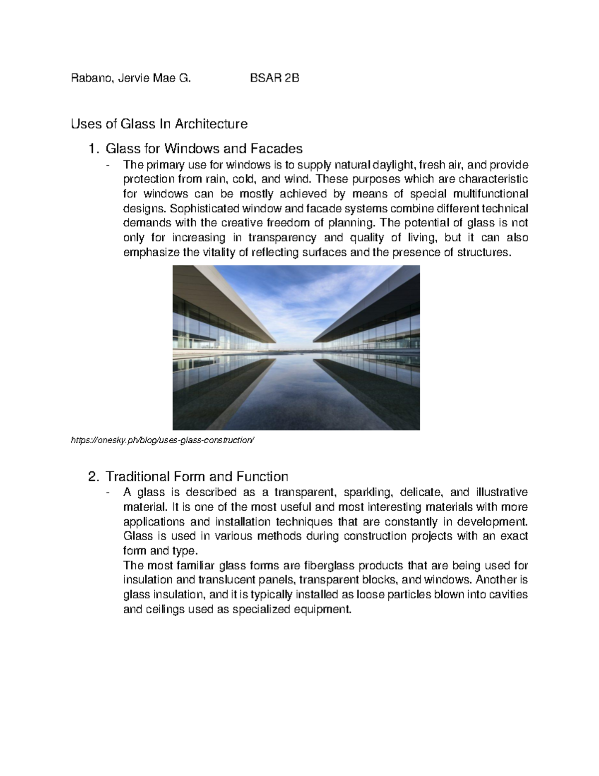 Glass Material and Glazing Material - Rabano, Jervie Mae G. BSAR 2B ...