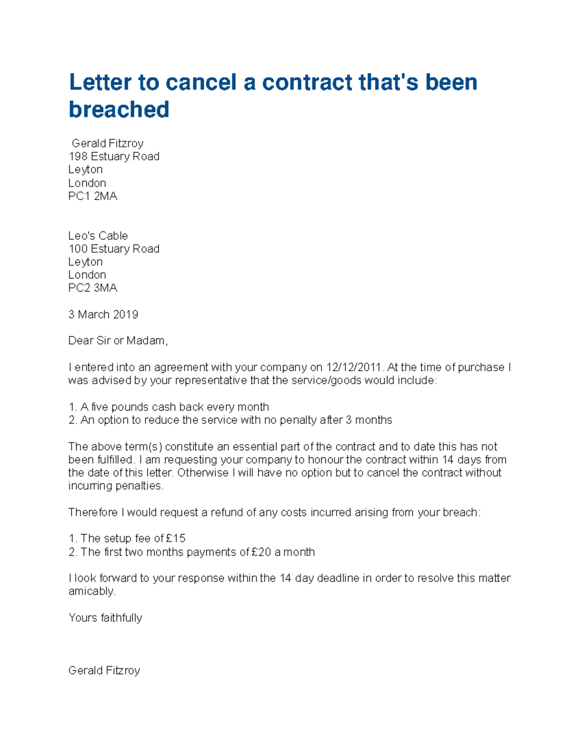 Breach Of Contract 22 Grade B Letter To Cancel A Contract That s Breach Of Contract 22 Grade B Letter To Cancel A Contract That s