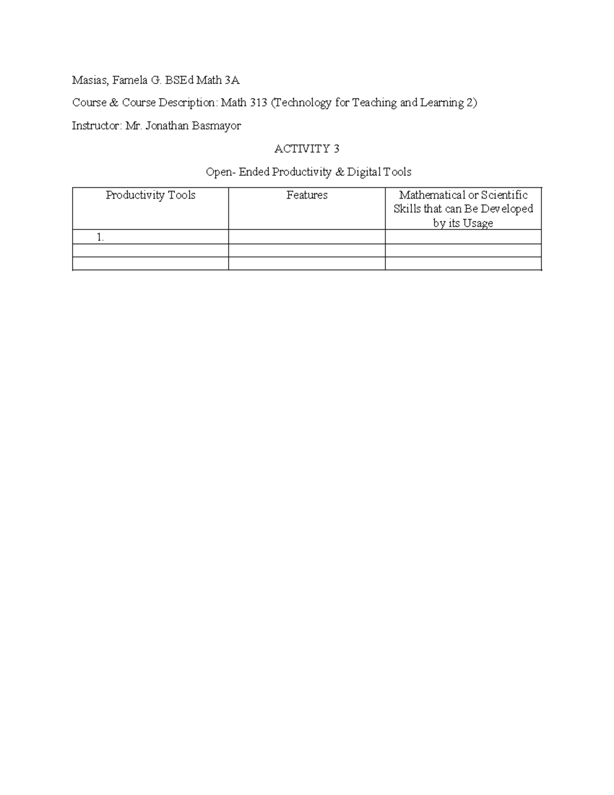 Activity-2-3 - Summary Secodary Education - Masias, Famela G. BSEd Math ...