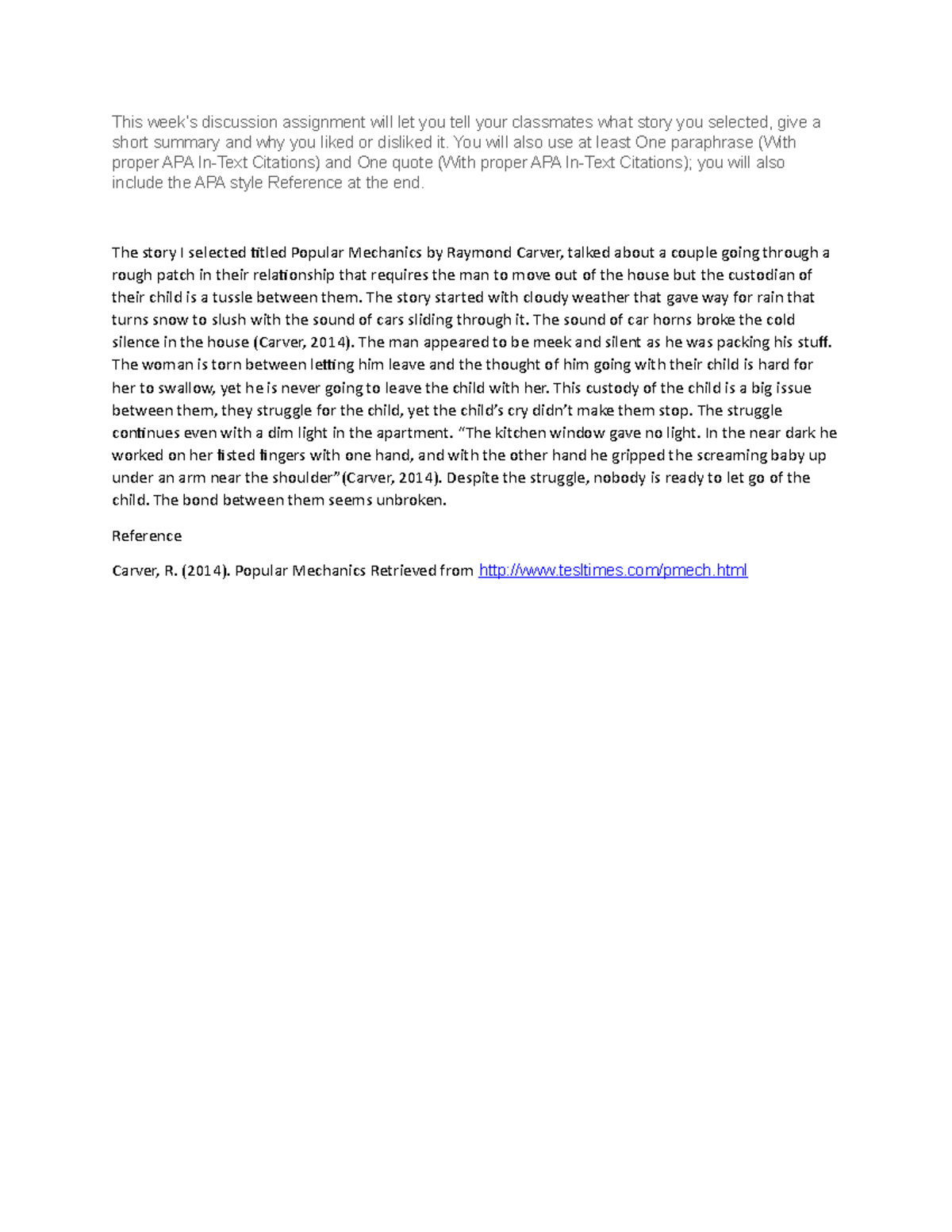 Discussion forum week two - This week’s discussion assignment will let ...