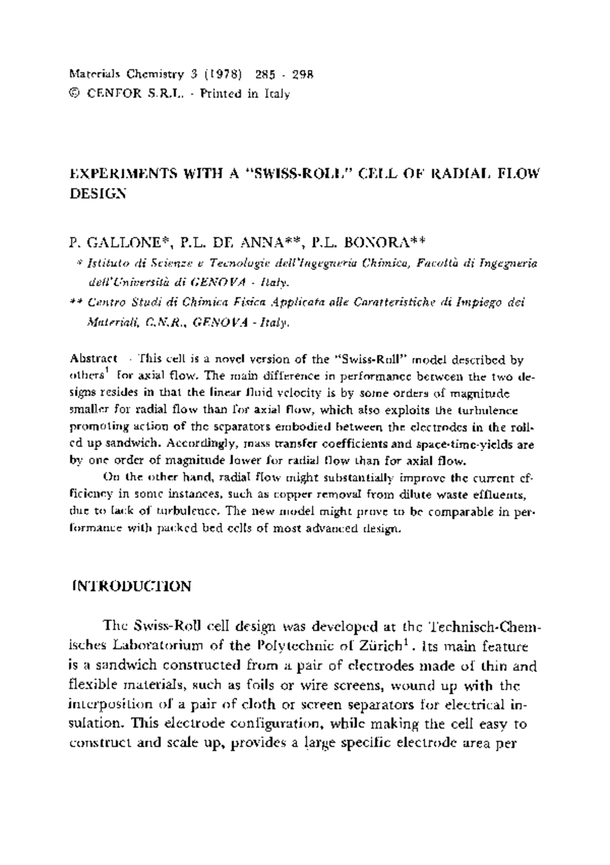 Experiments with a Swiss roll cell of ra - Materials Chemistry 3 ( 1 9 ...