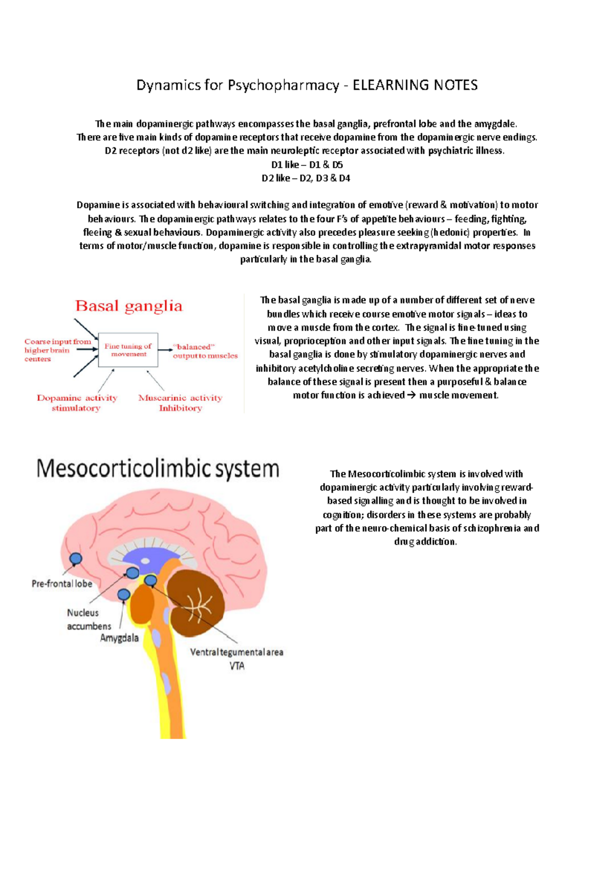 Dynamics for Psychopharmacy - Elearning notes - Dynamics for ...