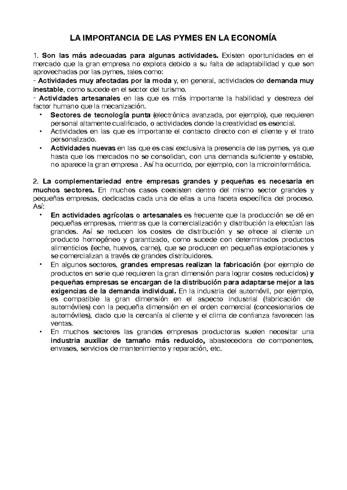 LAS Pymes - LA IMPORTANCIA DE LAS PYMES EN LA ECONOMÍA Son las más ...