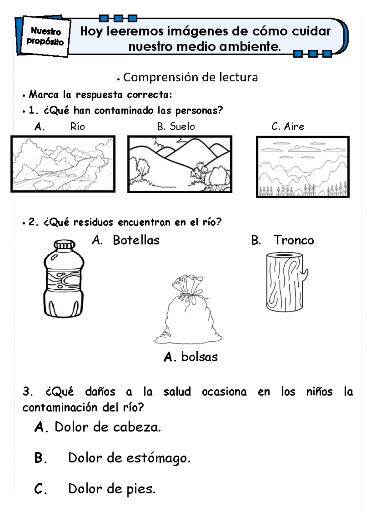 Fichas DE COM -cómo cuidar nuestro medio ambiente. - 05- 11 ...