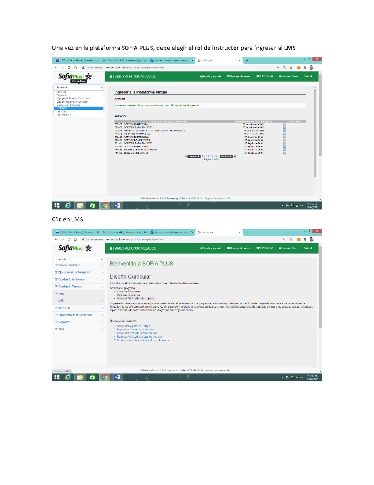 Valoracion Bitacoras-instructivo - Una vez en la plataforma SOFIA PLUS, debe elegir el rol de ...