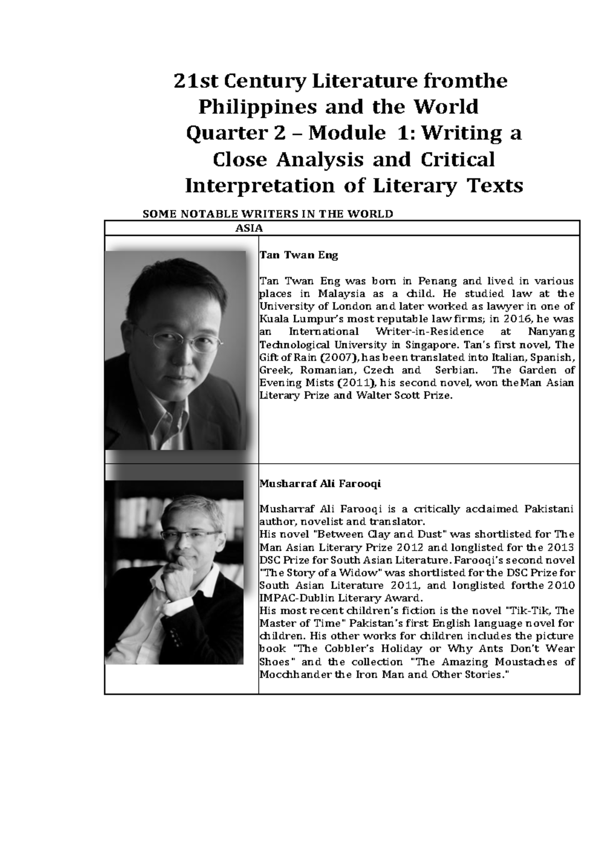 21st Century Literature - Q2 - Module 1 - 21st Century Literature ...