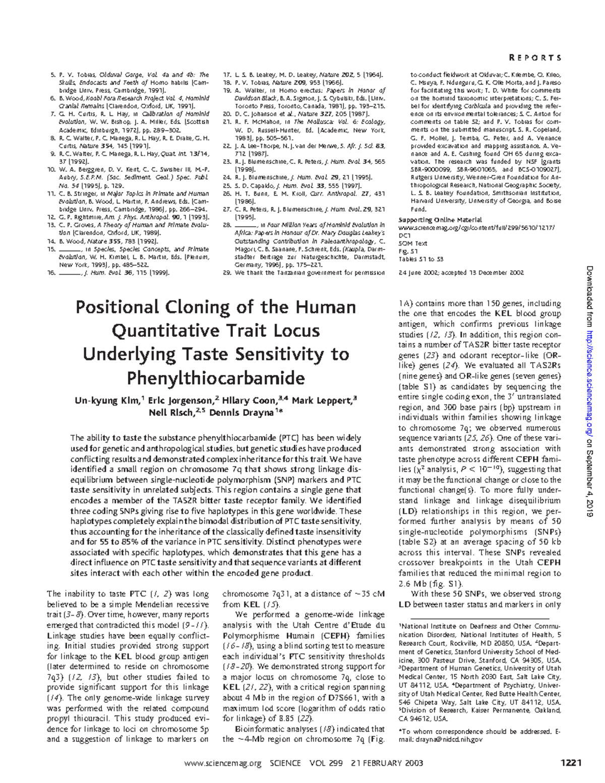 Kim-etal-2003 - reading - P. V. Tobias, Olduvai Gorge, Vol. 4a and 4b: The Skulls, Endocasts and ...