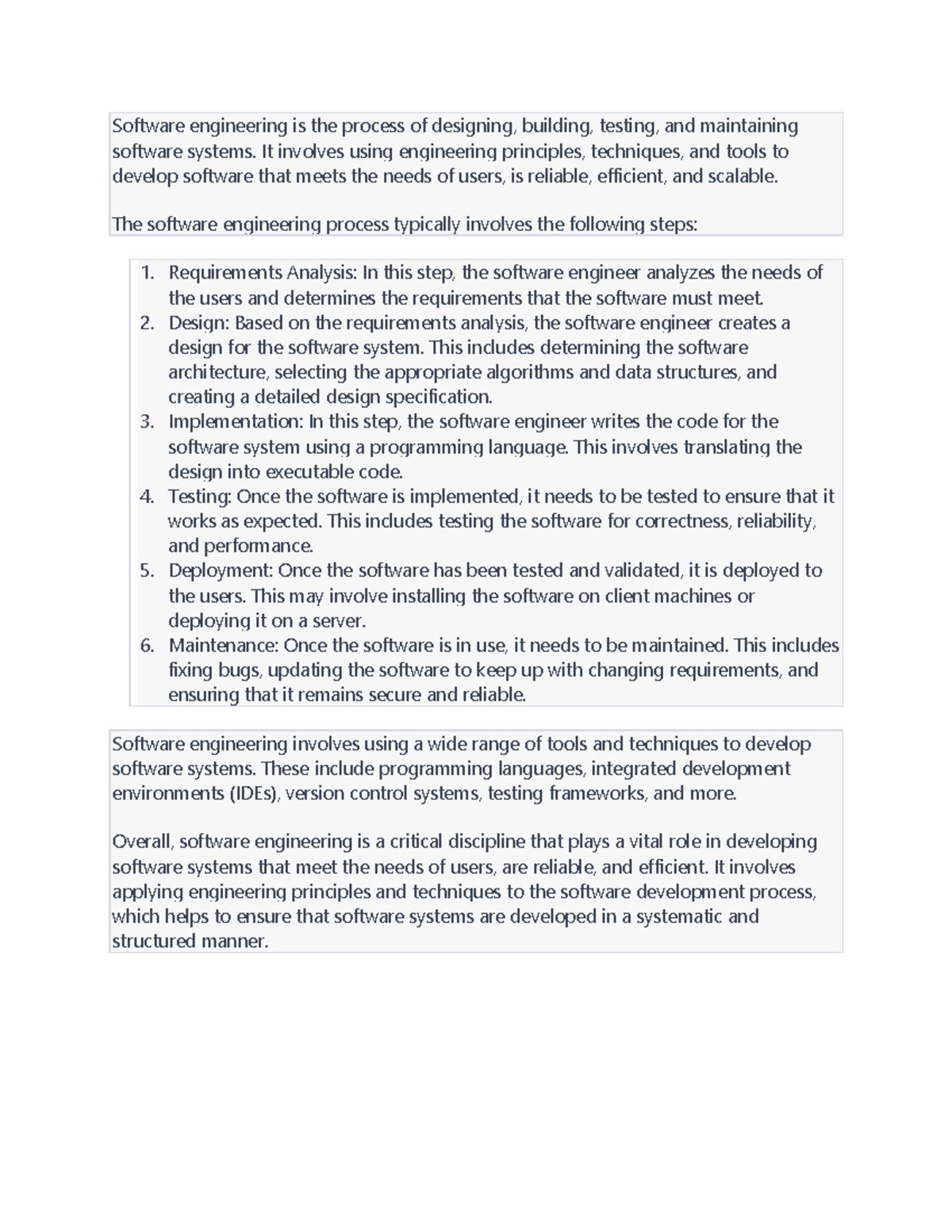 Se - lecture notes - Software engineering is the process of designing ...