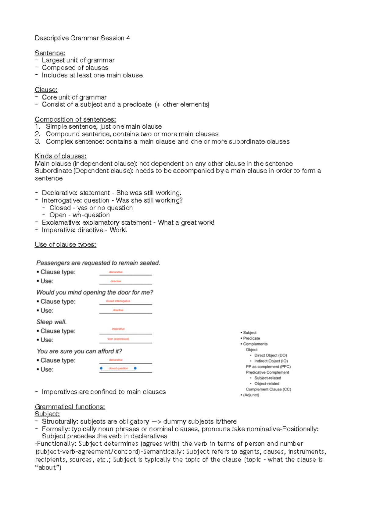 Descriptive Grammar Session 5 - Interrogative: question - Was she still ...