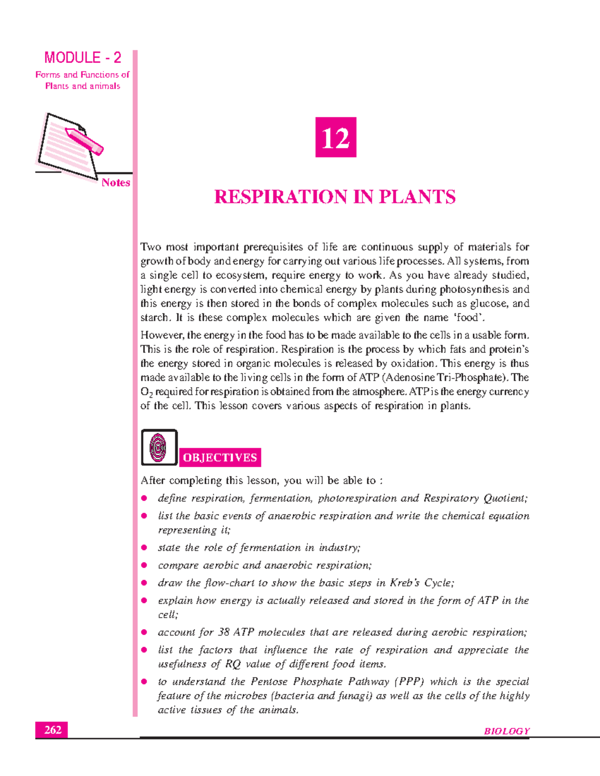 Respiration in plants/This lesson covers various aspects of respiration ...