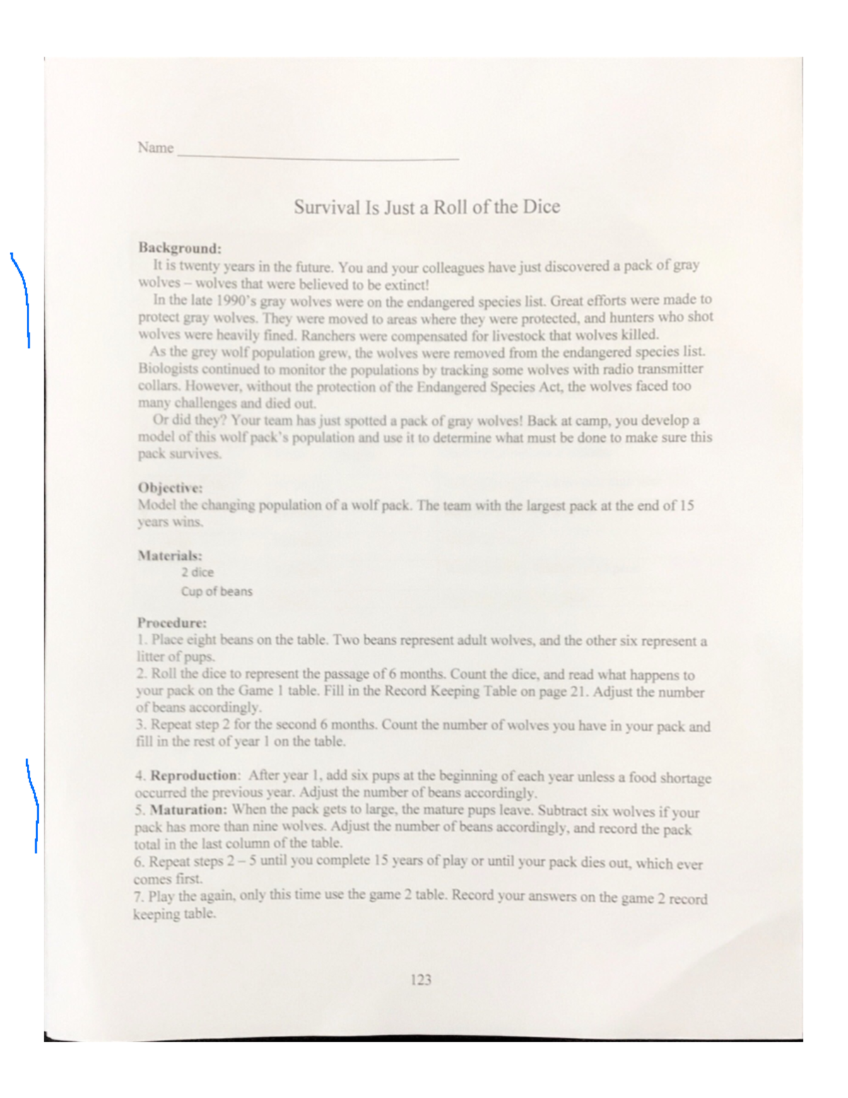 Survival Is Just A Roll Of The Dice - AD100 - l iiiiii iii iii i It ...