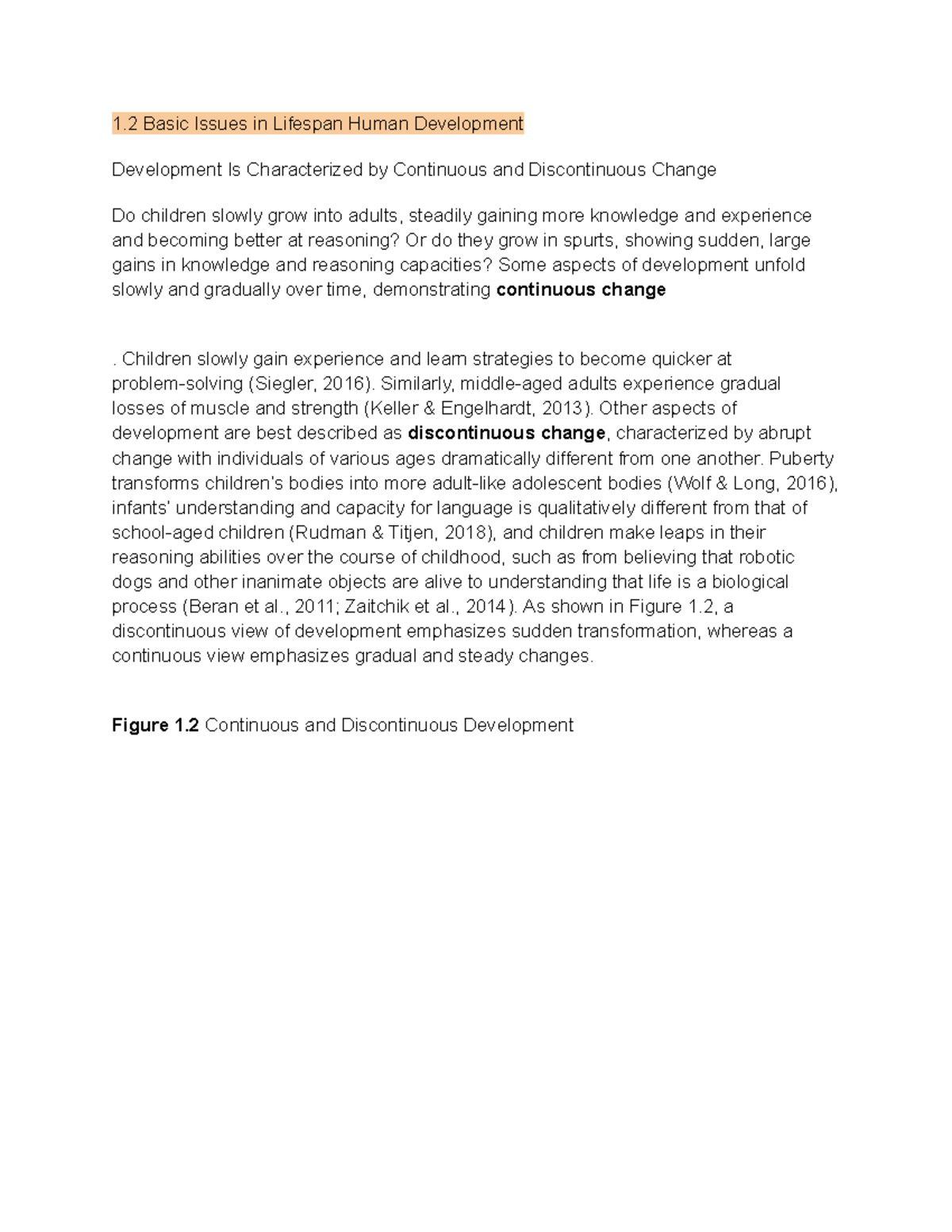 Basic Issues in lifespan human development - 1 Basic Issues in Lifespan ...