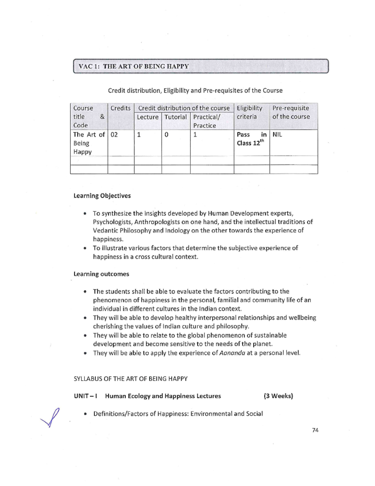 The art of being happy - Summary Bcom hons - VAC 1: THE ART OF BEING ...
