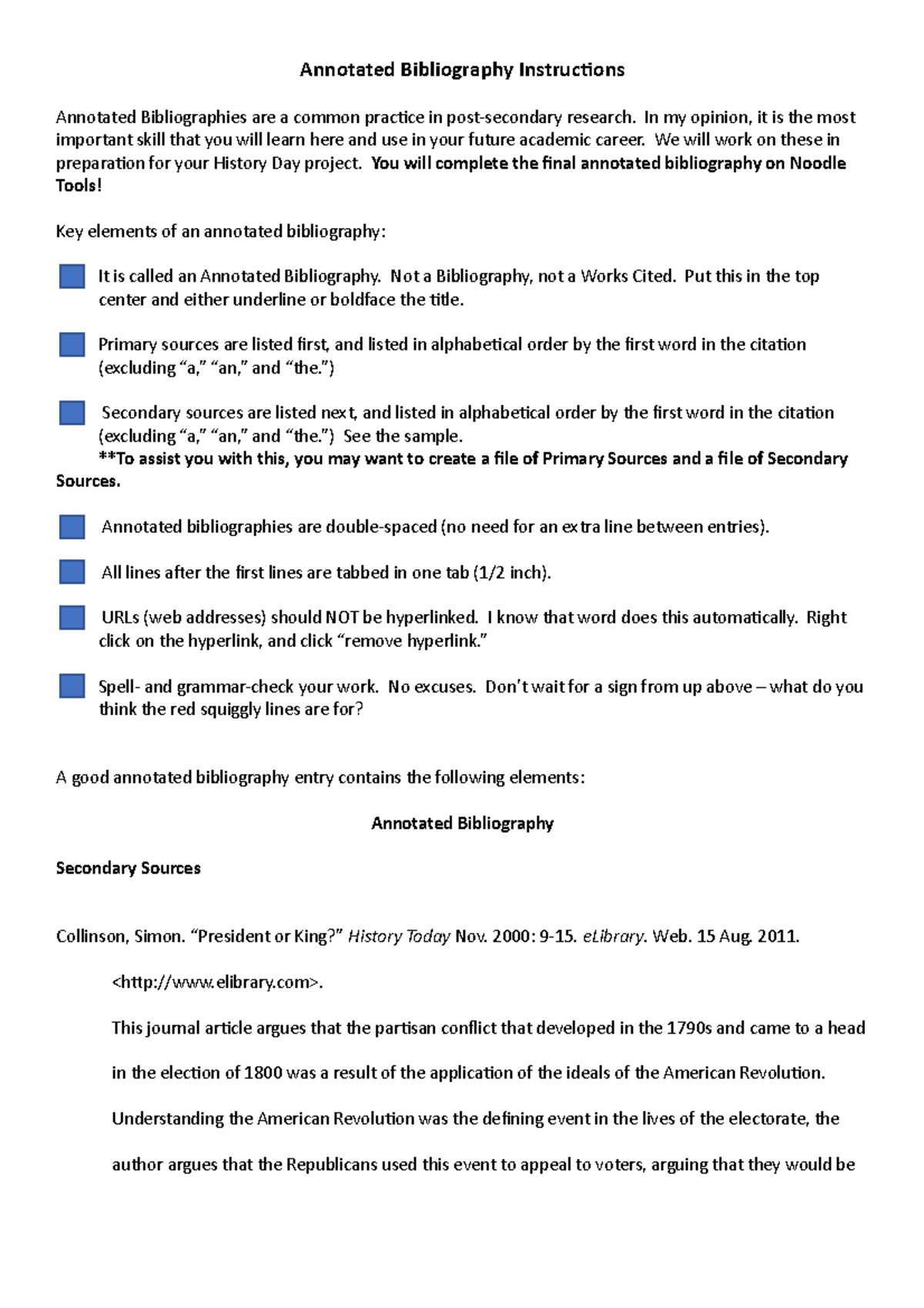 Annotated Bibliography Instructions and Rubric - Annotated Bibliography ...