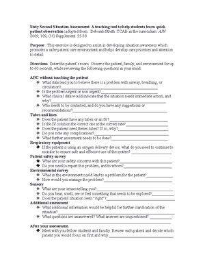HTA FORM - Head to Toe Assessment Form for Clinicals - NSG 110 ...