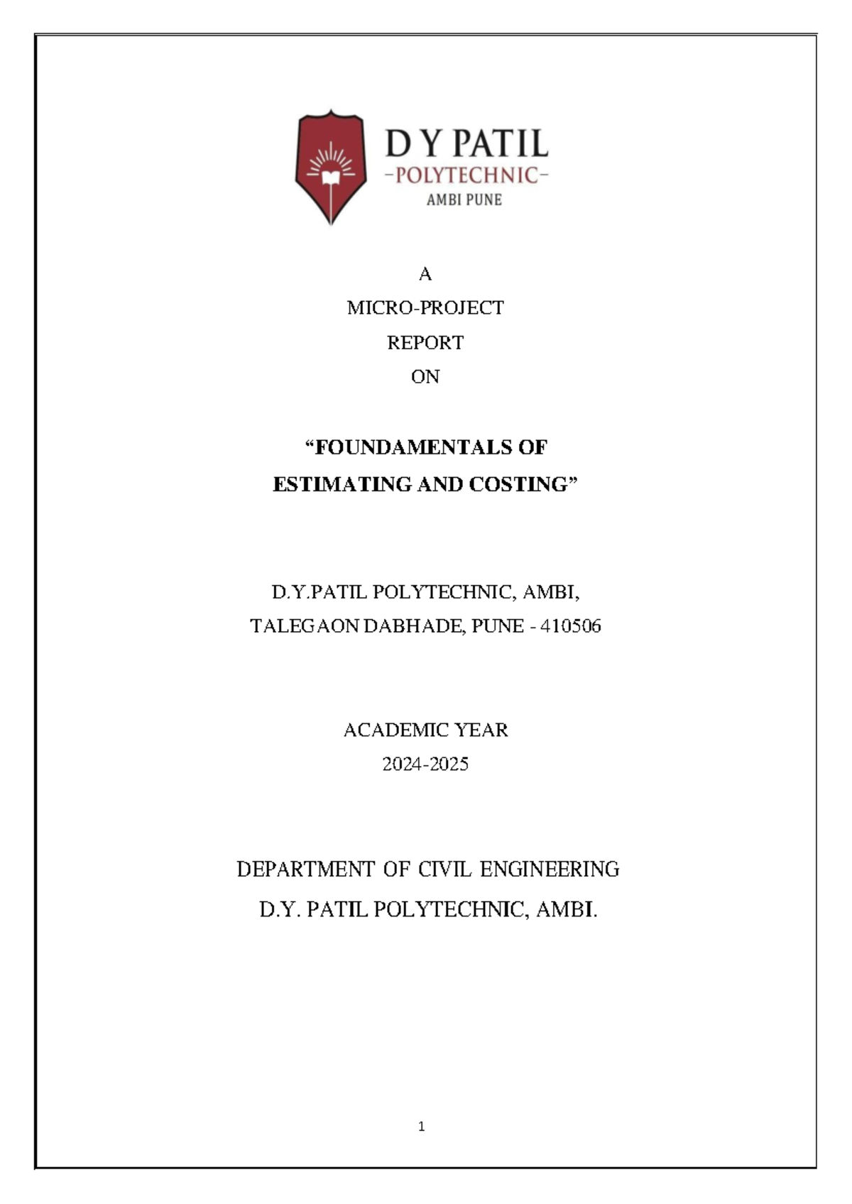 EAC - It is project report - A MICRO-PROJECT REPORT ON “FOUNDAMENTALS ...