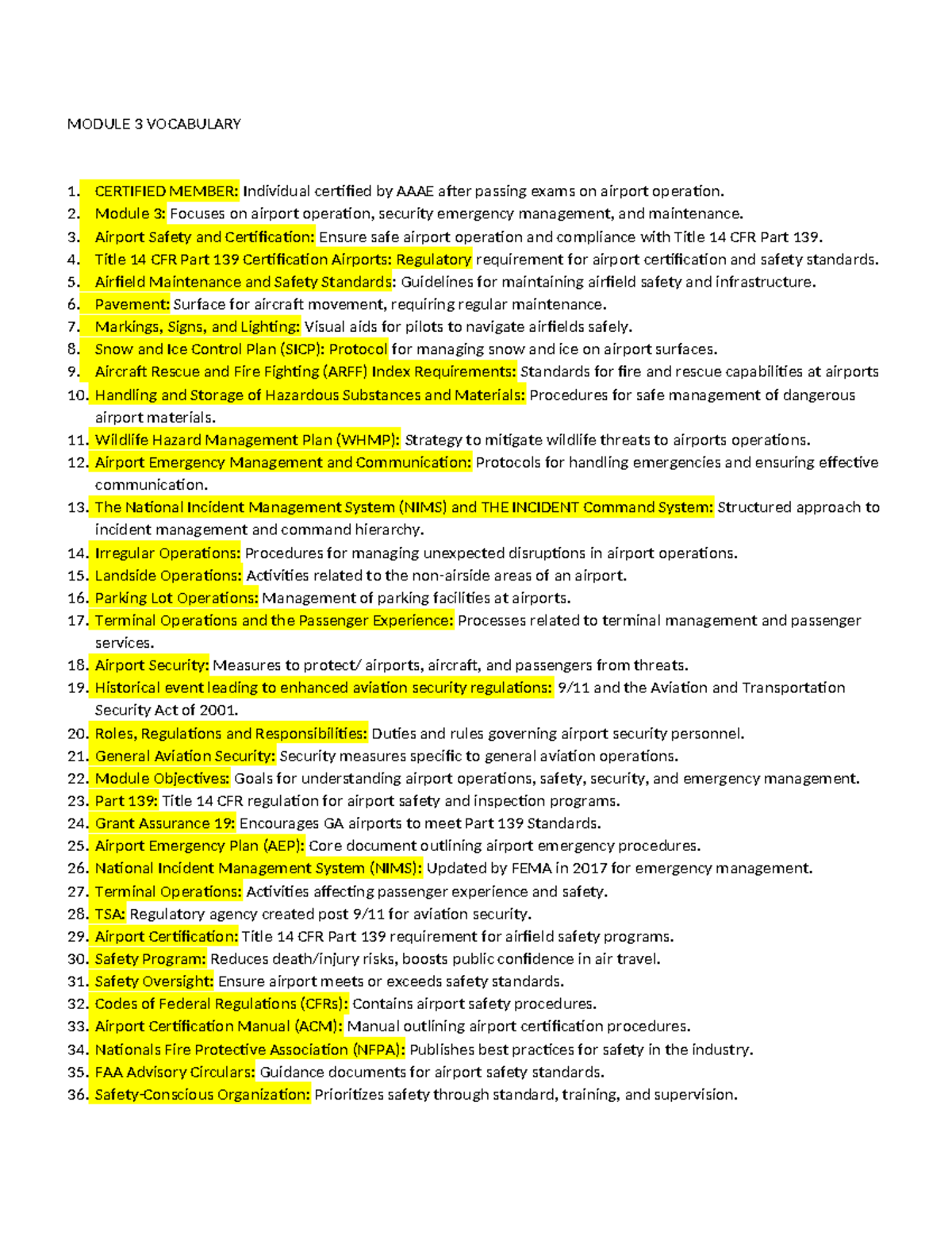 Module 3 Vocabulary - note on cm aaae - MODULE 3 VOCABULARY CERTIFIED ...