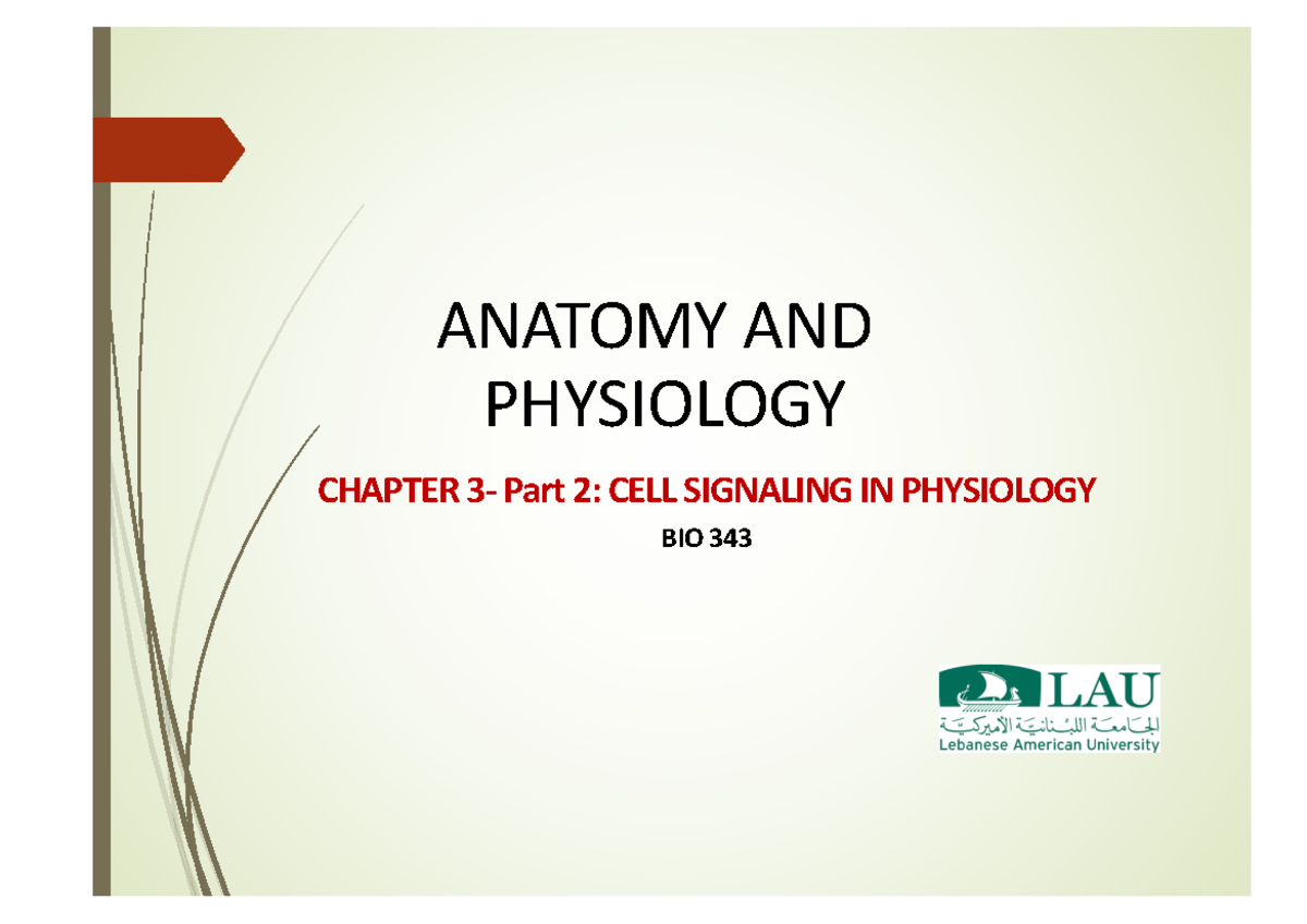 Chapter 3-part 2 - DDD - ANATOMY AND PHYSIOLOGY CHAPTER 3- Part 2: CELL SIGNALING IN PHYSIOLOGY ...
