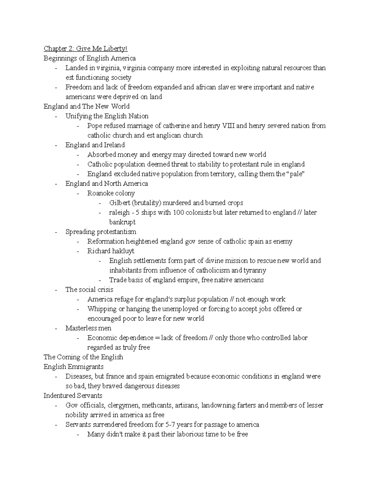 HIST 120 Ch. 2 Notes pt 1 - Helps you guide your way through the ...