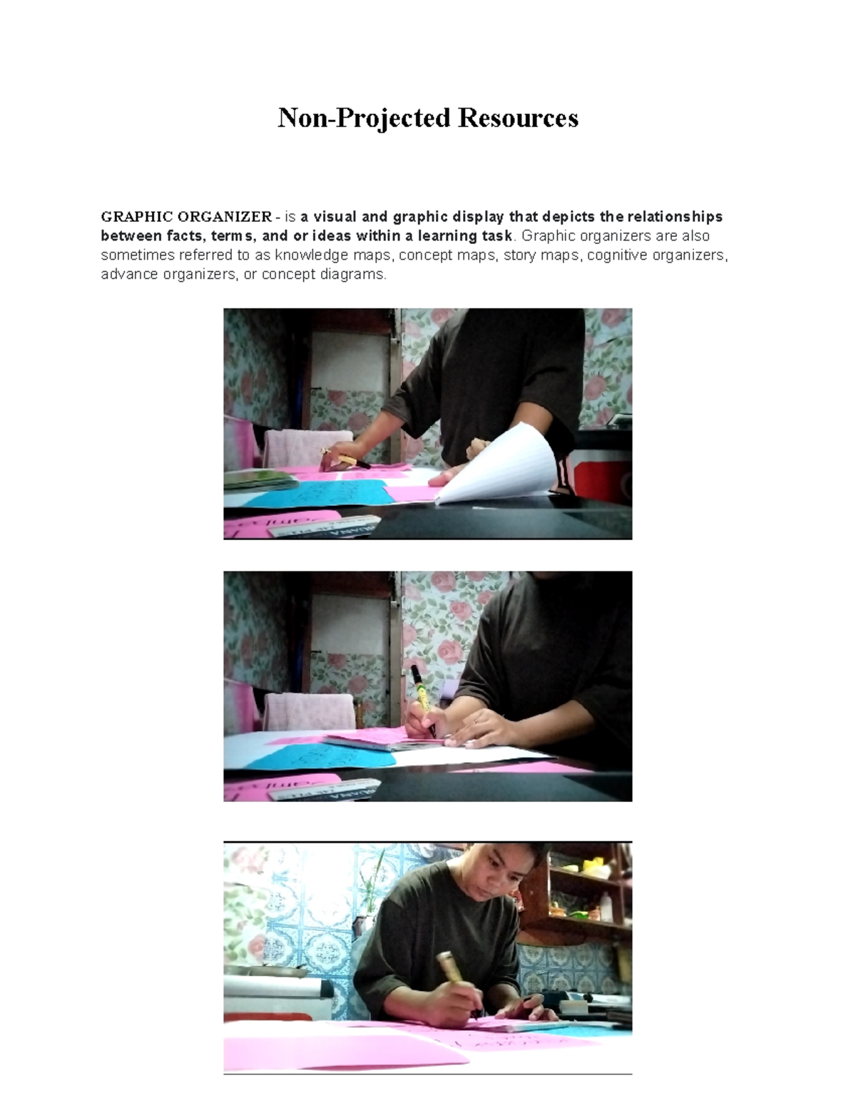 Non-Projected Resources - Non-Projected Resources GRAPHIC ORGANIZER ...