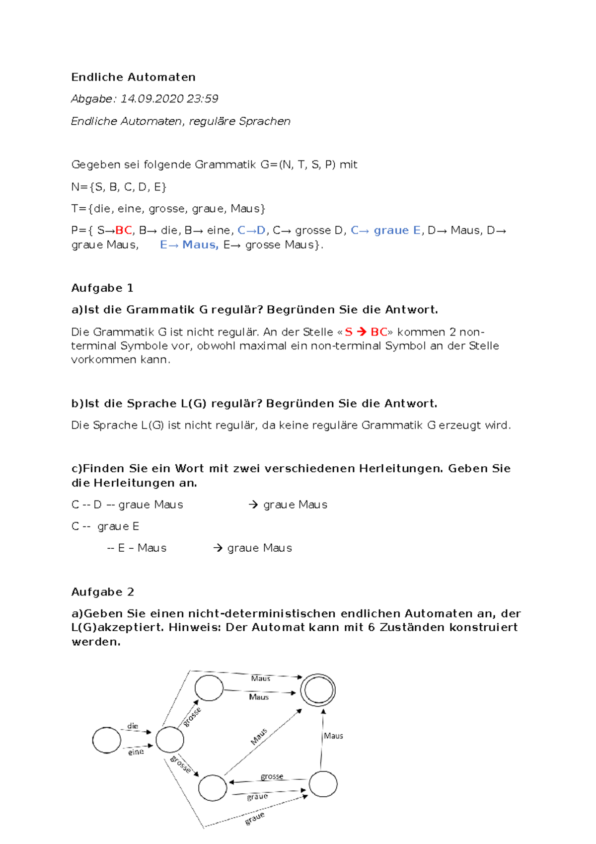 Endliche Automaten - Endliche Automaten Abgabe: 14.09 23: Endliche ...