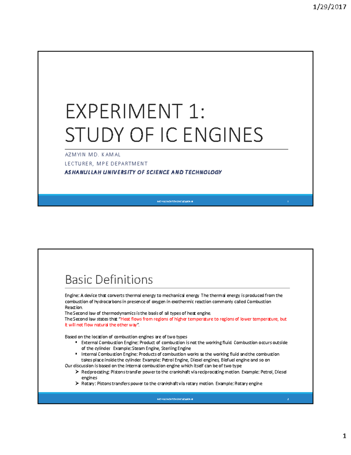 Engine - only report - 1/29/ 1 EXPERIMENT 1: STUDY OF IC ENGINES AZMYIN ...