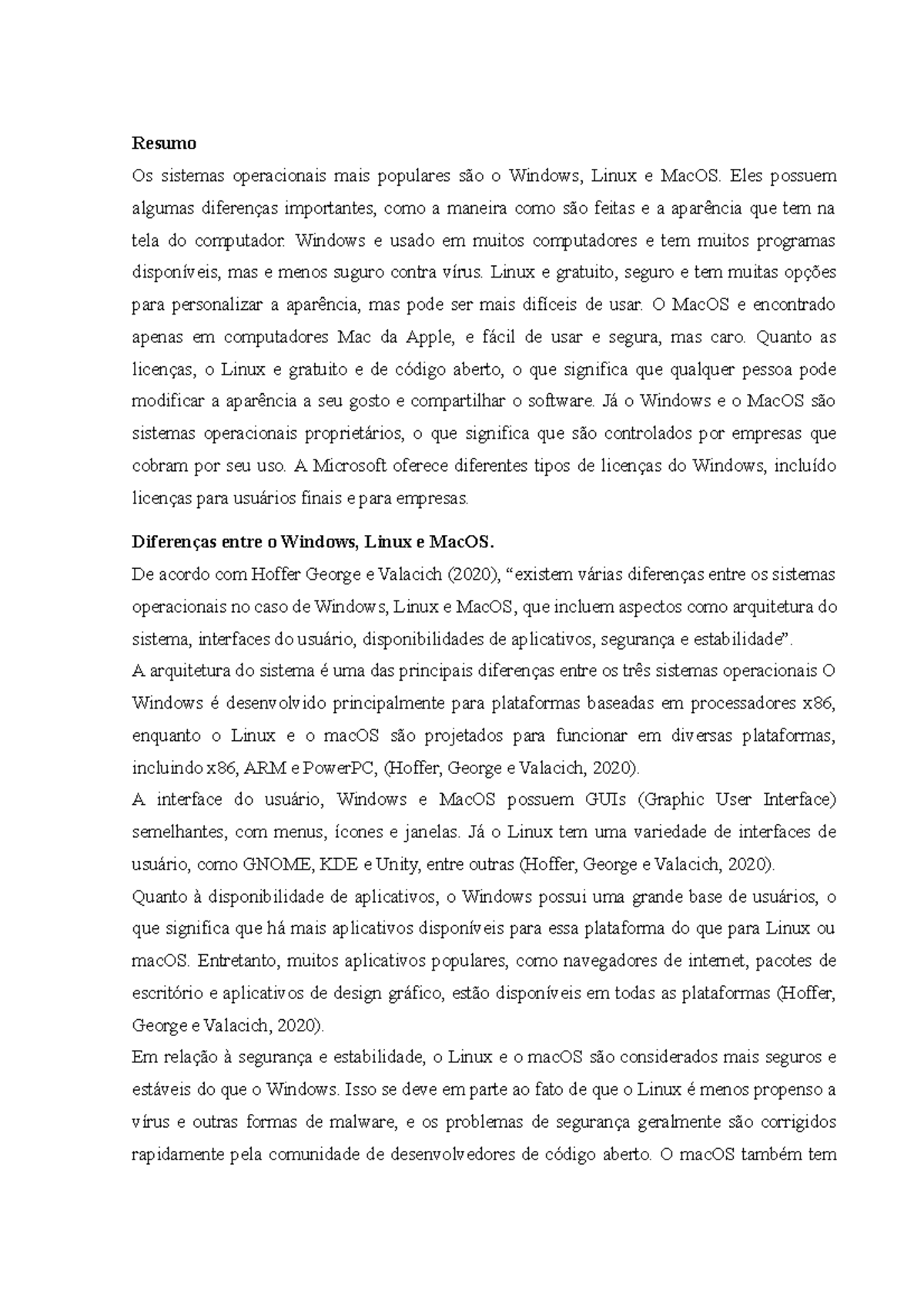 Sistema Operativo Resumo - Resumo Os sistemas operacionais mais ...