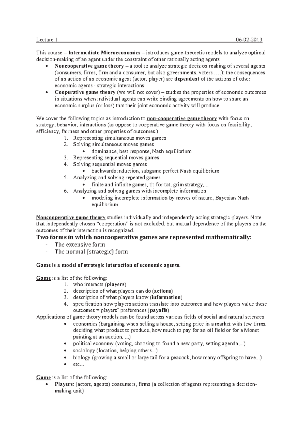 Notes Intermediate Micro And Macroeconomics Lecture 1 6 Micro Lecture 1 06 02 This