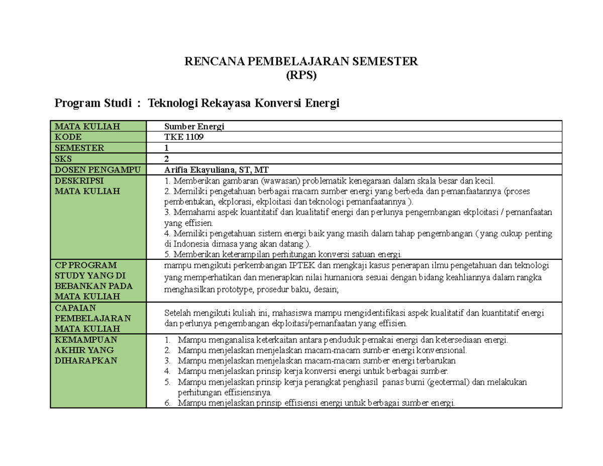 0 RPS Energy Recources - WEASVQWTWEHHSDFH - RENCANA PEMBELAJARAN ...