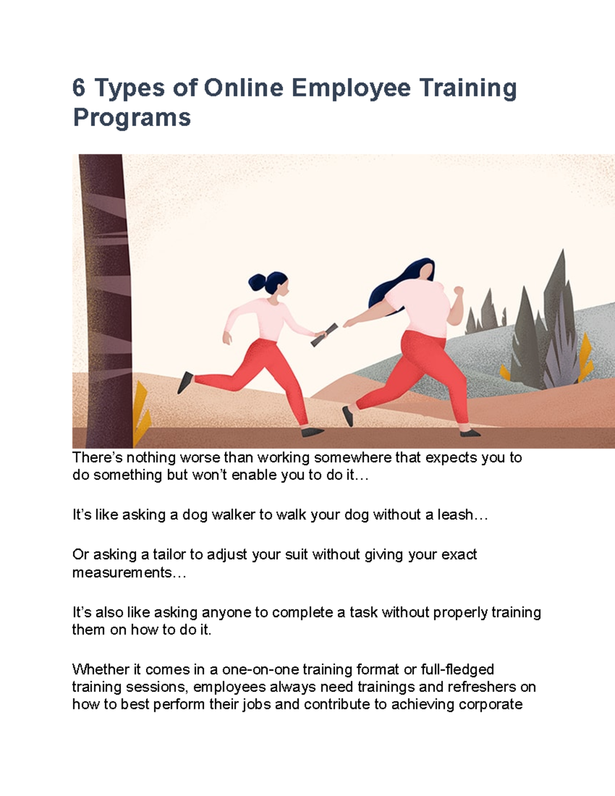 Employee Training Programs - 6 Types of Online Employee Training ...