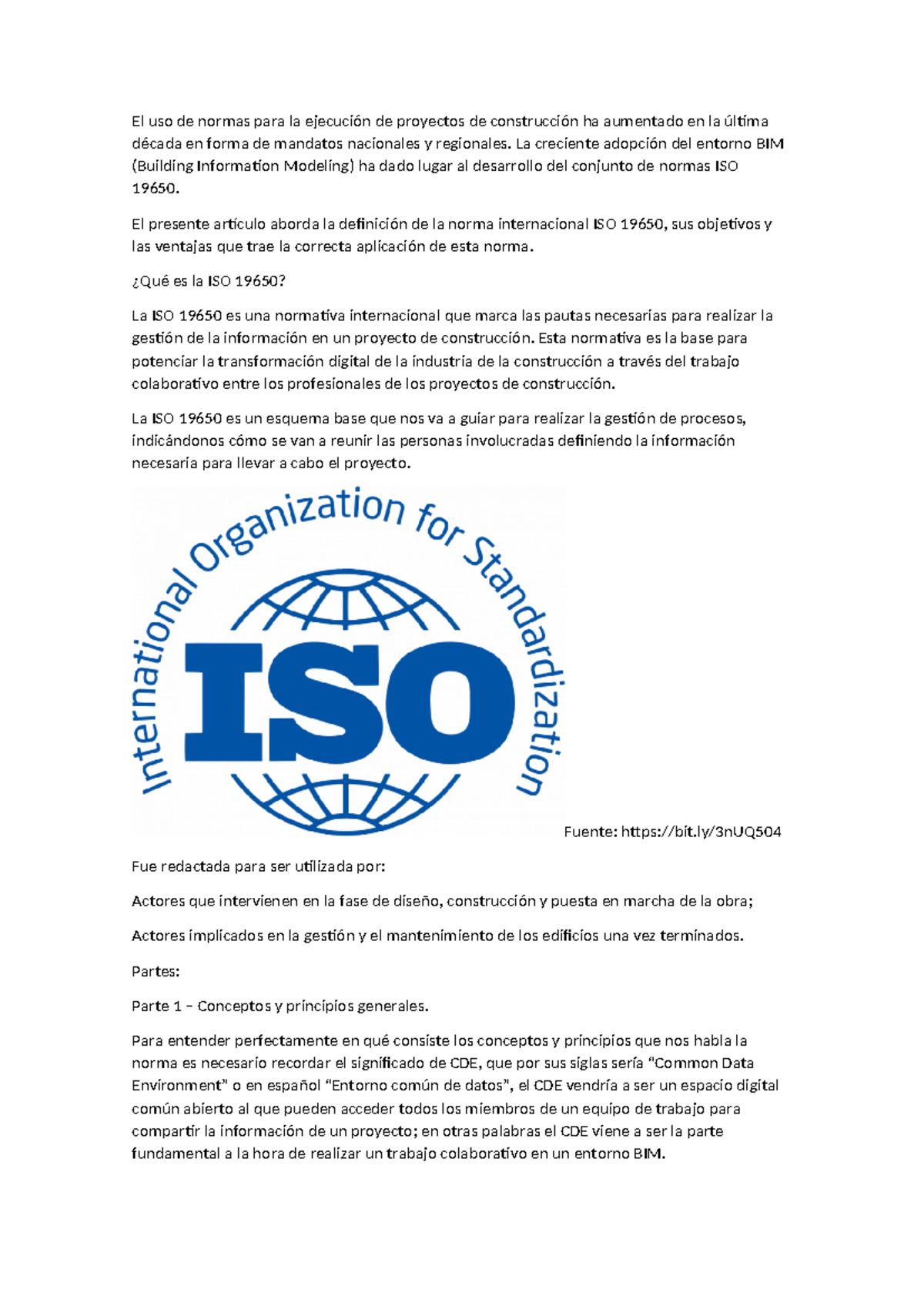 Ventajas de uso norma ISO 19650 - El uso de normas para la ejecución de proyectos de ...