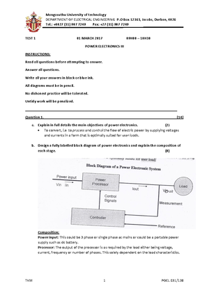 Sample/practice exam 10 May 2019, questions - Typical Power Electronics ...