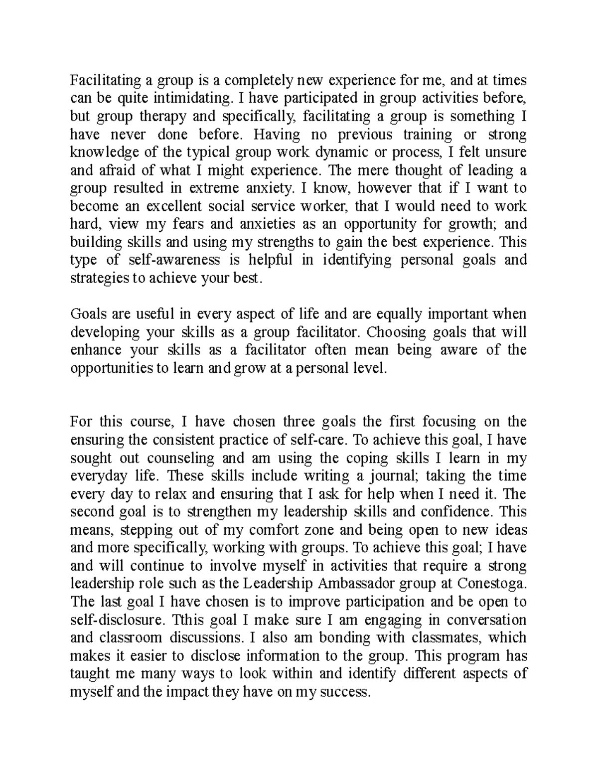 Reflection Paper - Facilitating a group is a completely new experience ...