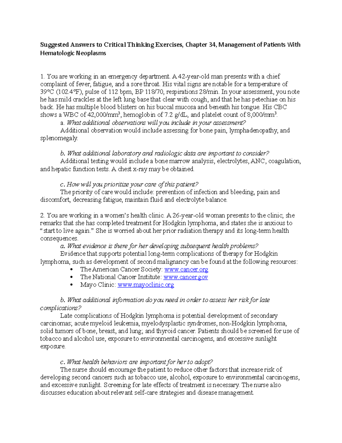 CTEA Chapter 34 - good for study guide - Suggested Answers to Critical ...